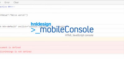 mobileConsole - JavaScript console for mobile devices - hnldesign